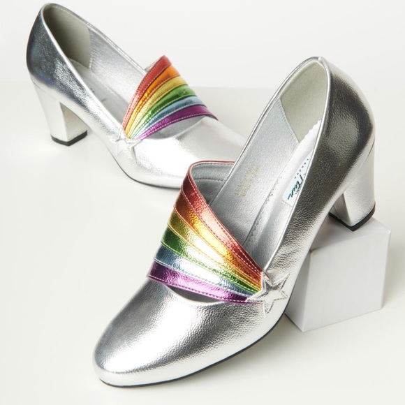 Collectif | Shoes | Collectif Lulu Hun Silver Lara Rainbow Heels | Poshmark